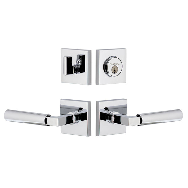 Bright Chrome Door Hardware | Viaggio Hardware